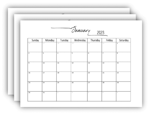 Blank Calendar Template Word