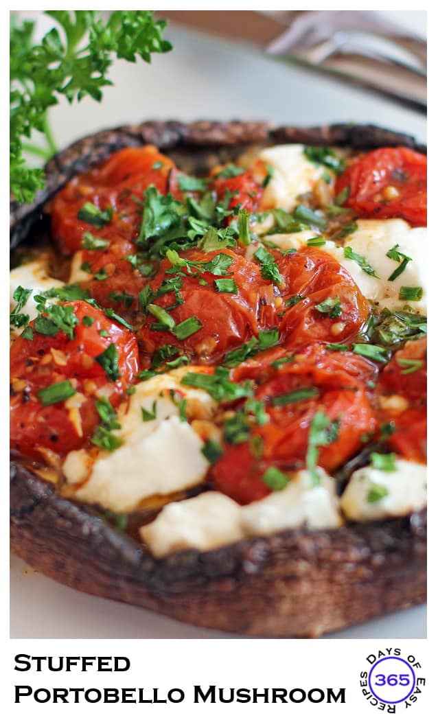 Stuffed Portobello Mushroom Recipe With Tomatoes Goat Cheese And Fresh