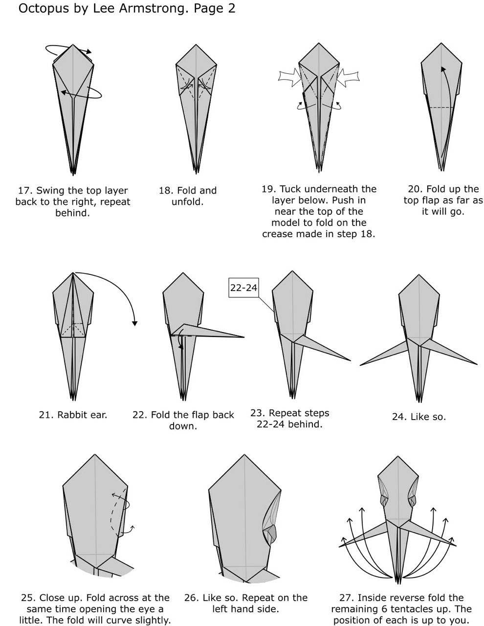 Origami Octopus Instructions Origami