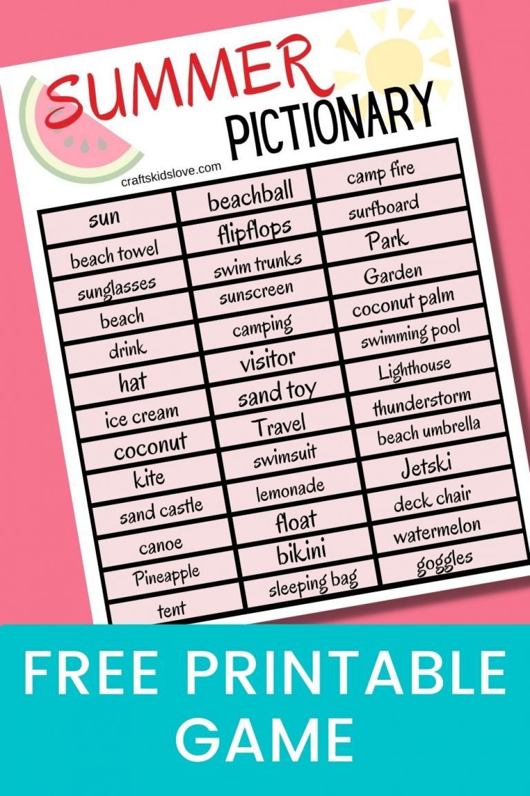 Pictionary Printable Cards