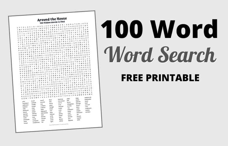 Printable 100 Word Word Search