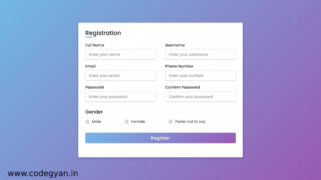 Responsive Registration Form In Html And Css Codegyan