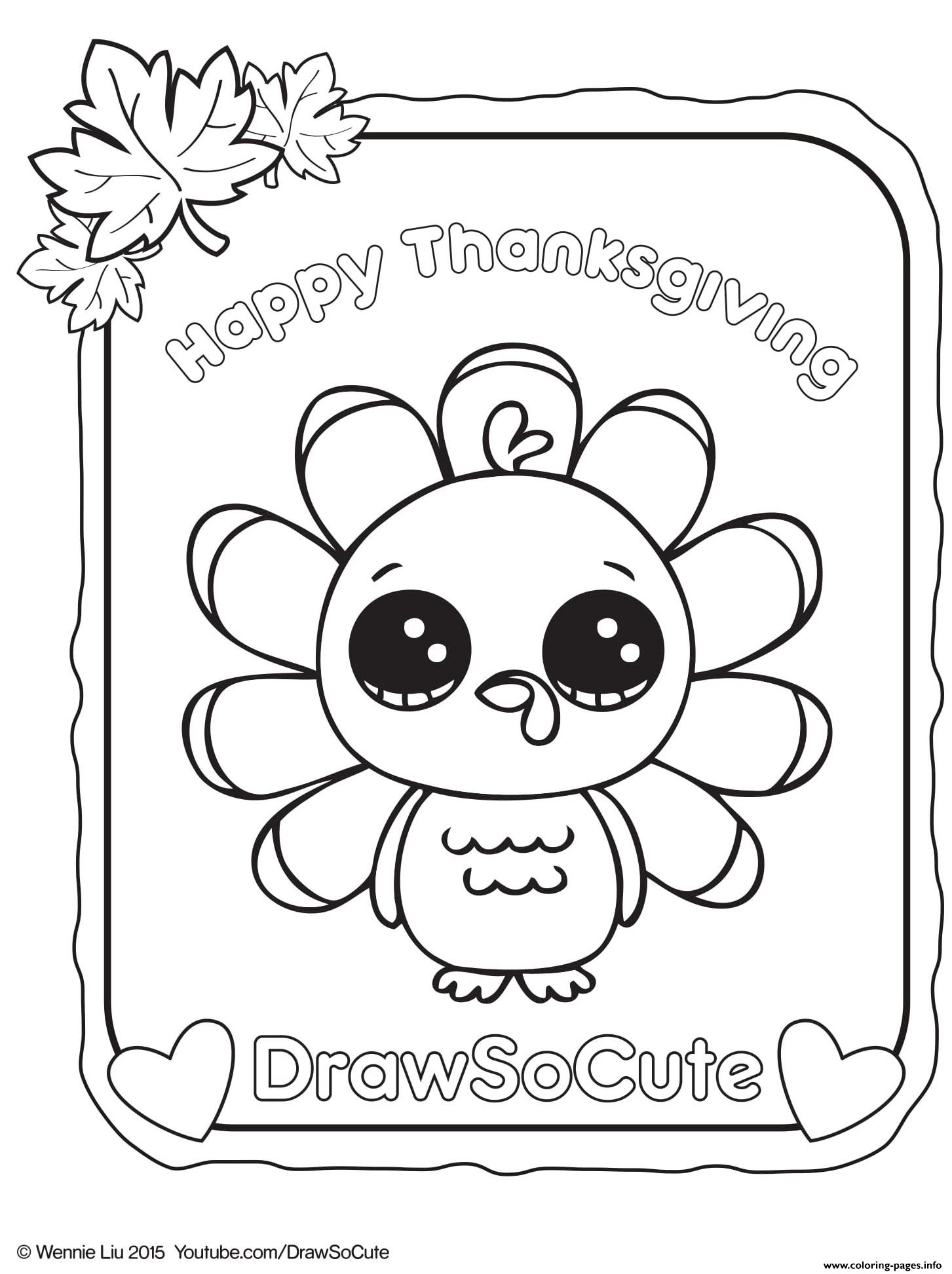 Free Printable Cute Thanksgiving Coloring Pages Coloring Pages Are