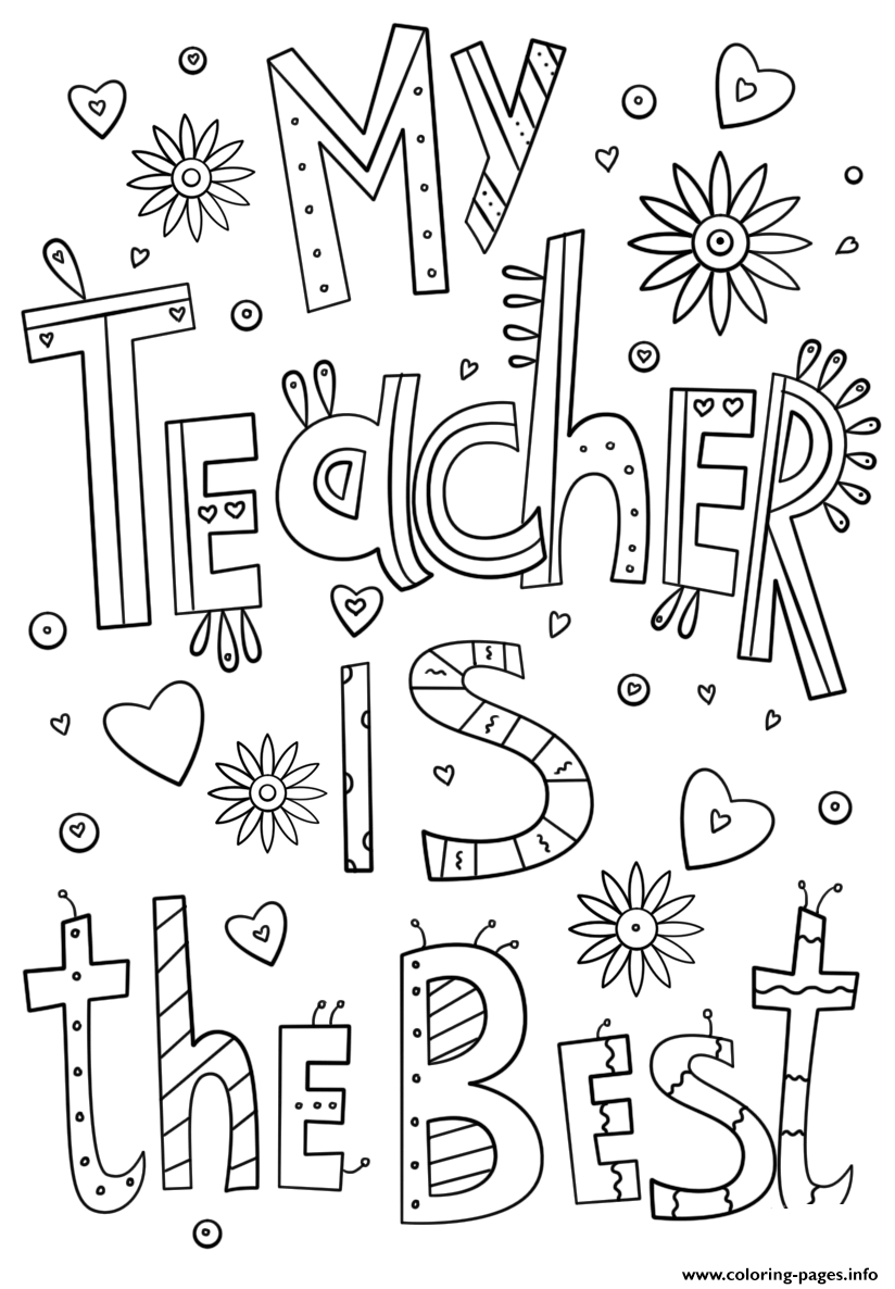 Thank You Teacher Printable Coloring Pages