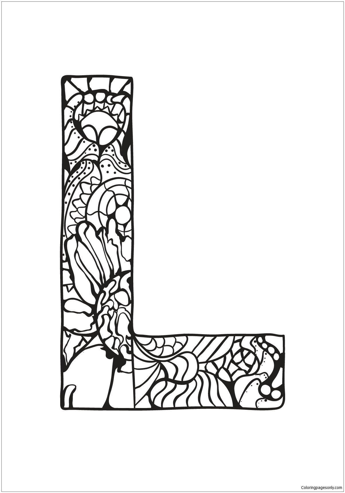 Flower Coloring Pages Letter L 400 518 Homemade Creations