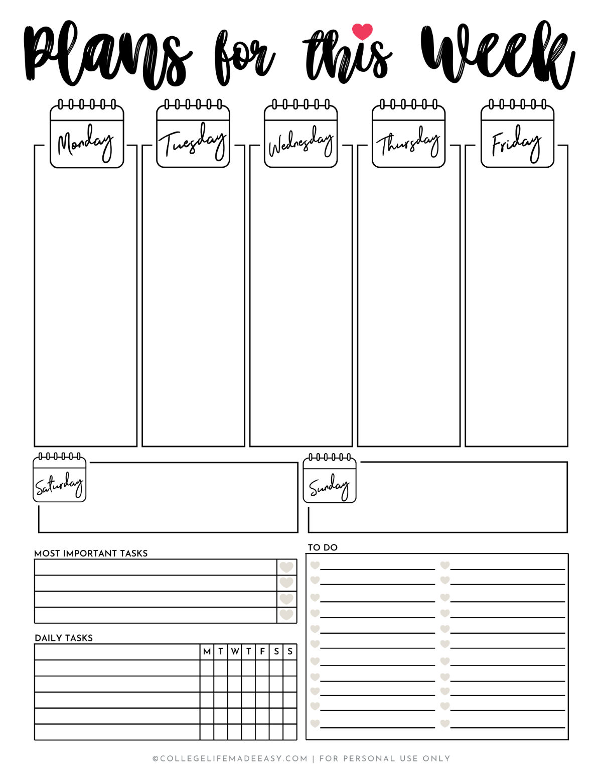 Cute Planner Templates