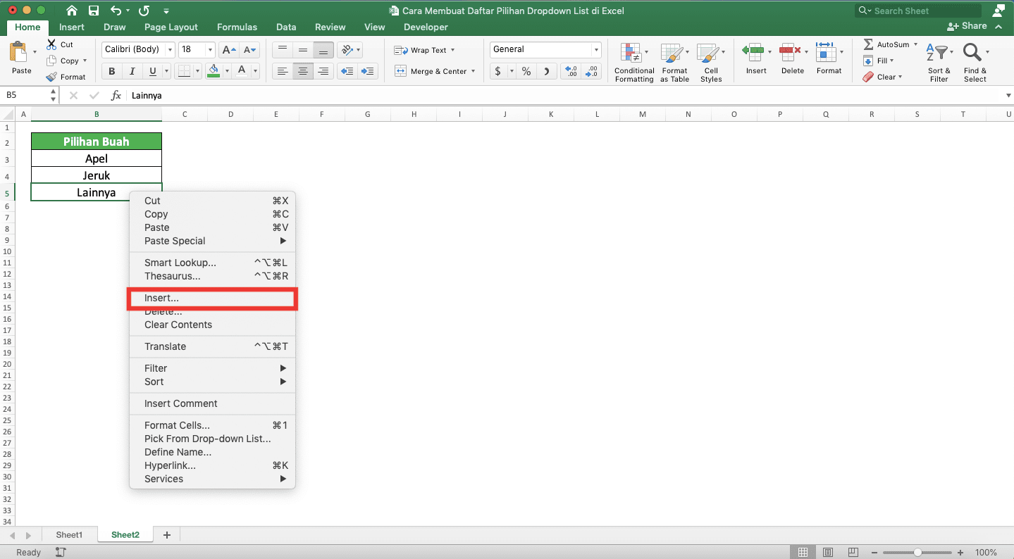 Cara Membuat Pilihan Dropdown Di Excel Hongkoong