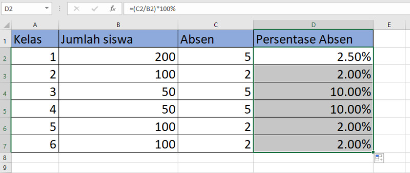 4 Cara Menghitung Rumus Excel Persen Mudah Dan Lengka