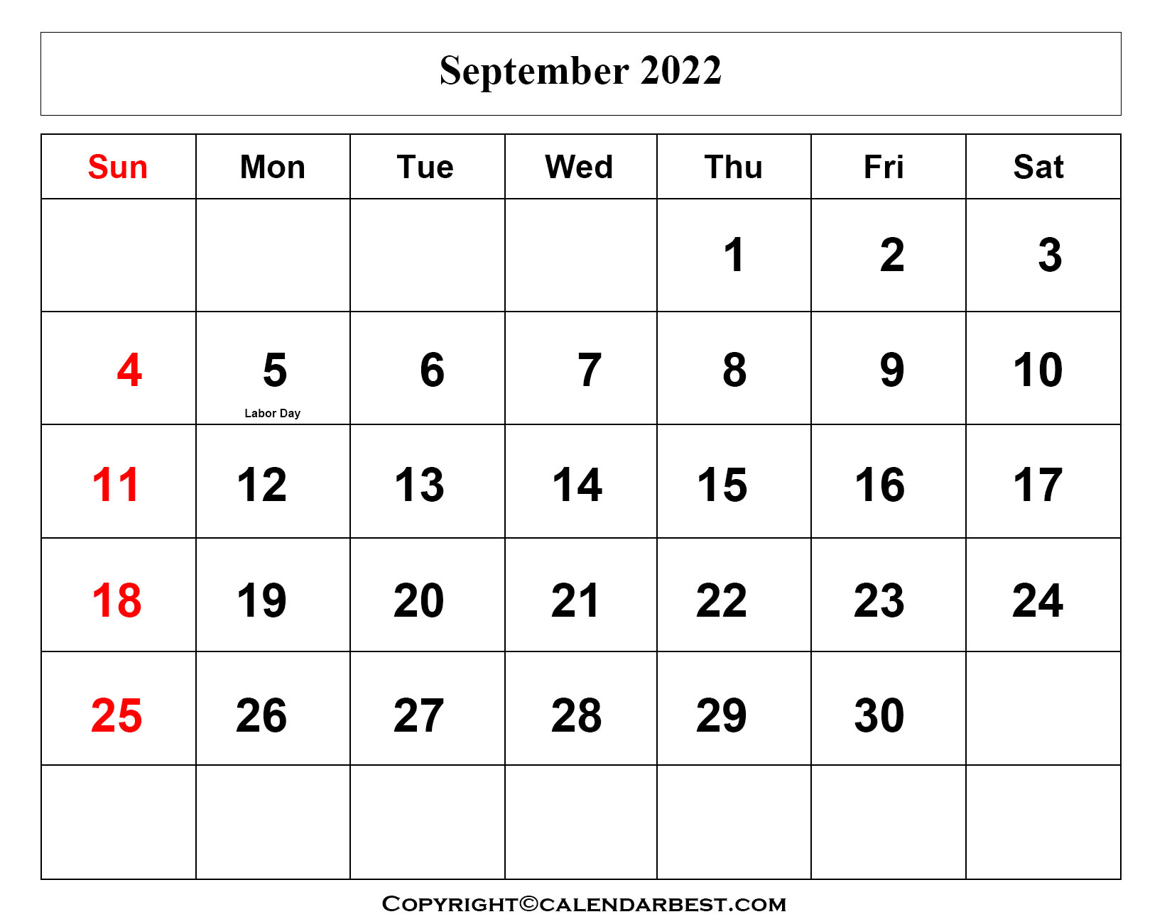 September 2022 Calendar With Holidays Printable Printable Word Searches