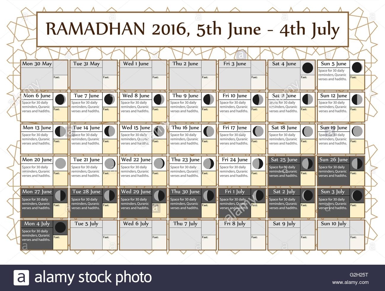 Islamic Calander Template Lunar Cycle In 2020 Lunar C