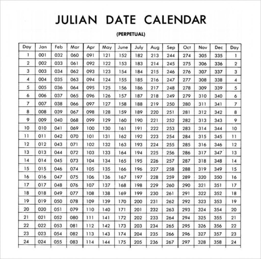 Printable Julian Date Calendar Printable Word Searches