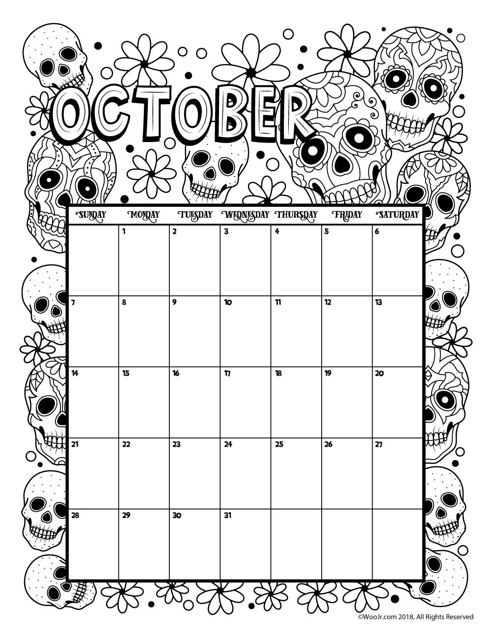 Coloring Book Calendar Printable Word Searches