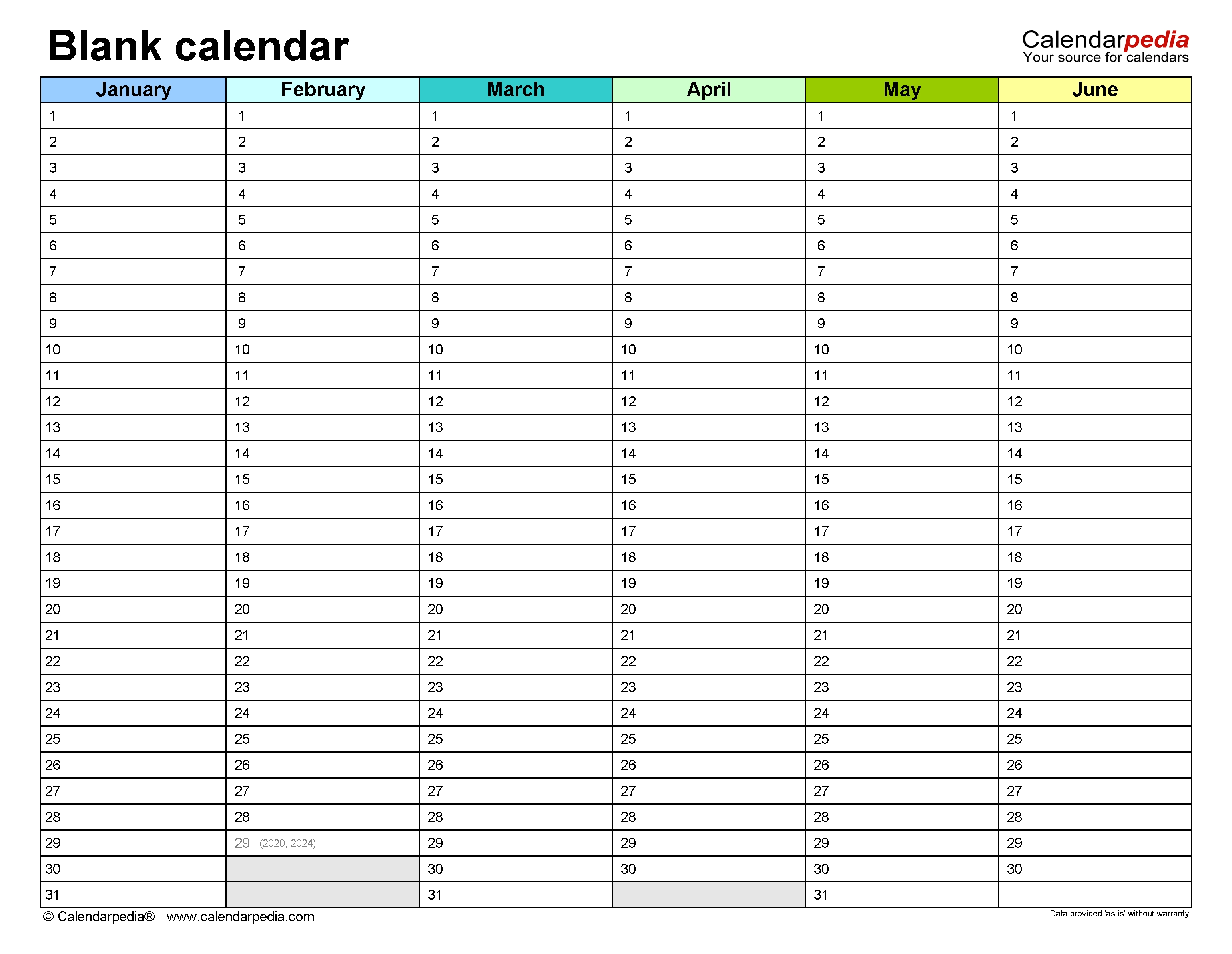 Calendar With Lines Printable