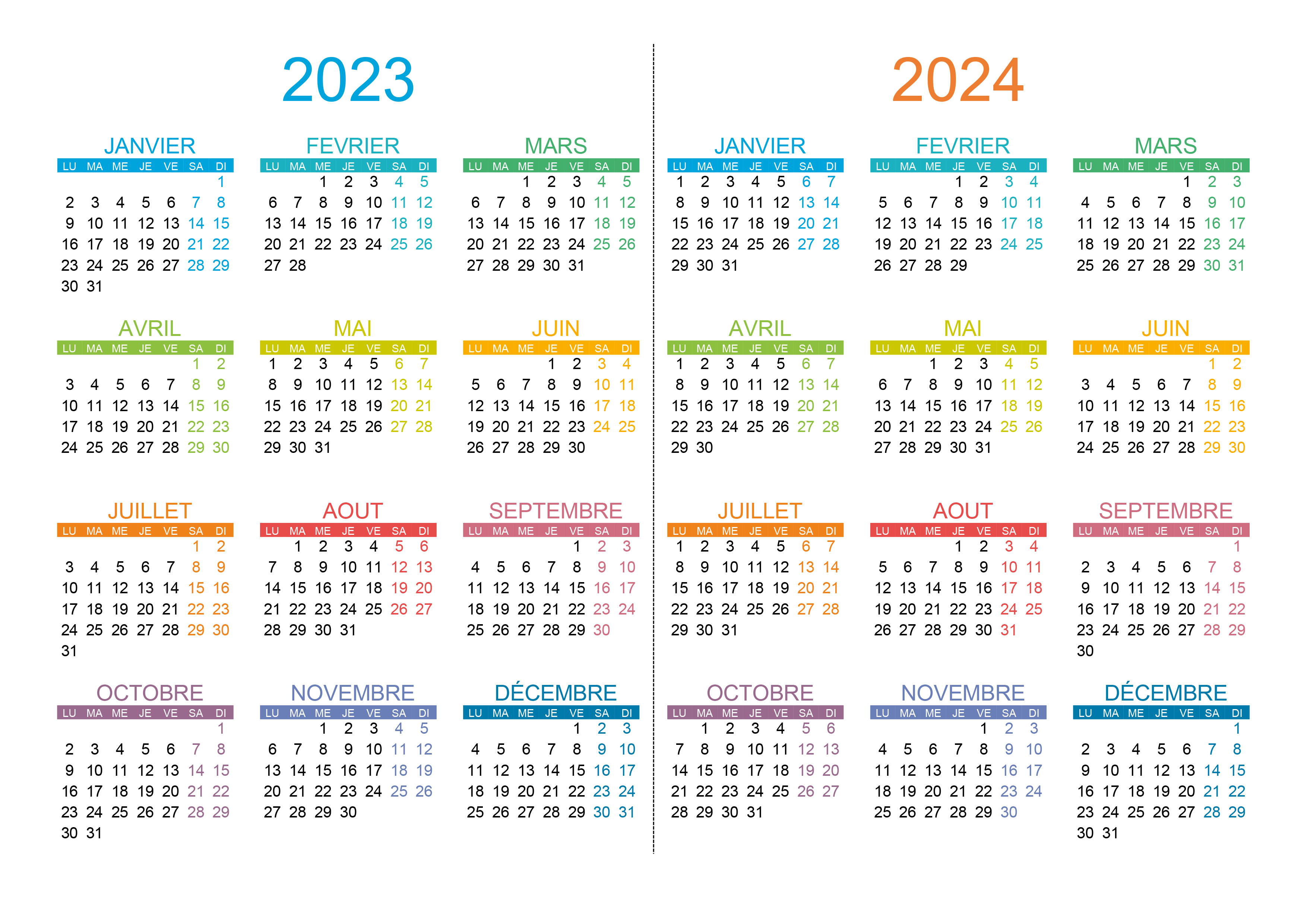 Calendrier Septembre 2023