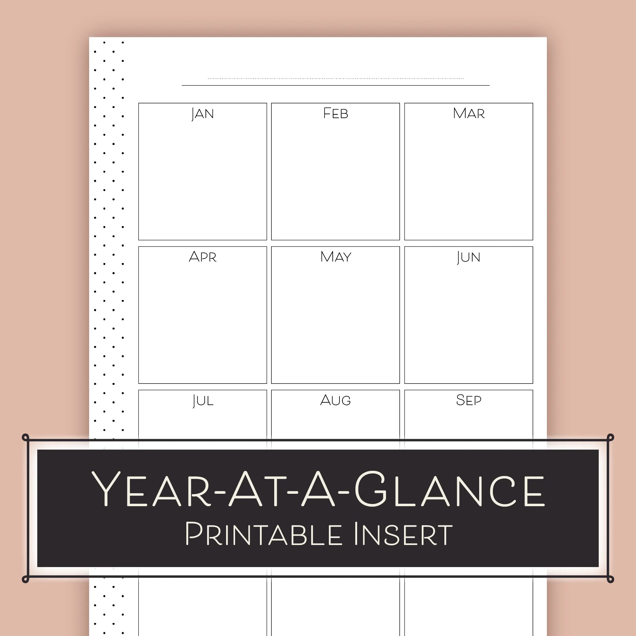 Year At A Glance Printable Printable Word Searches