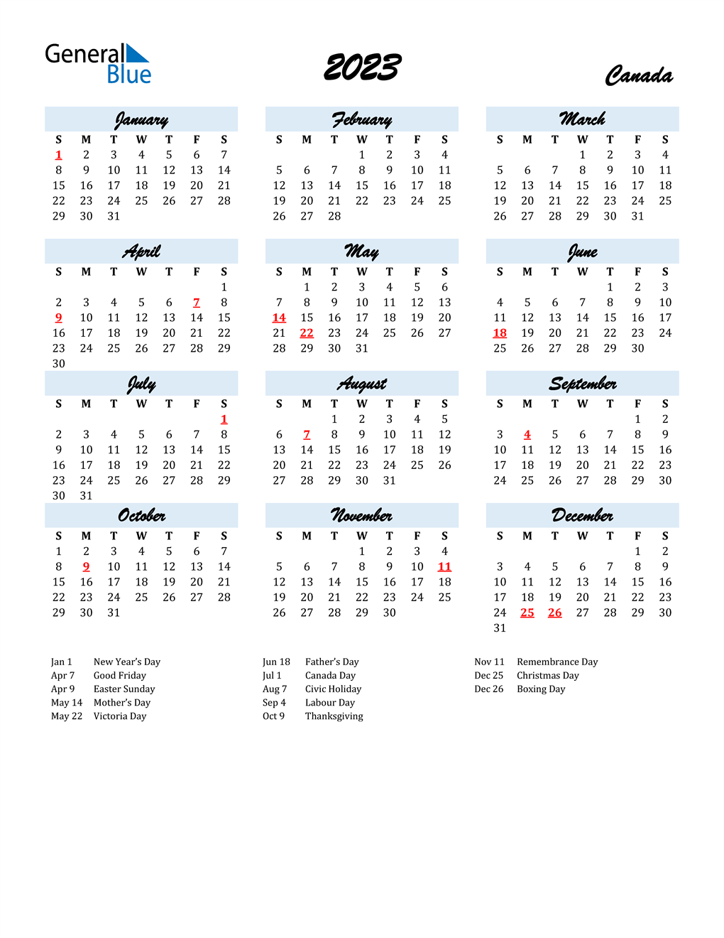 Canadian Calendar 2023 Printable Free Get Latest News 2023 Update