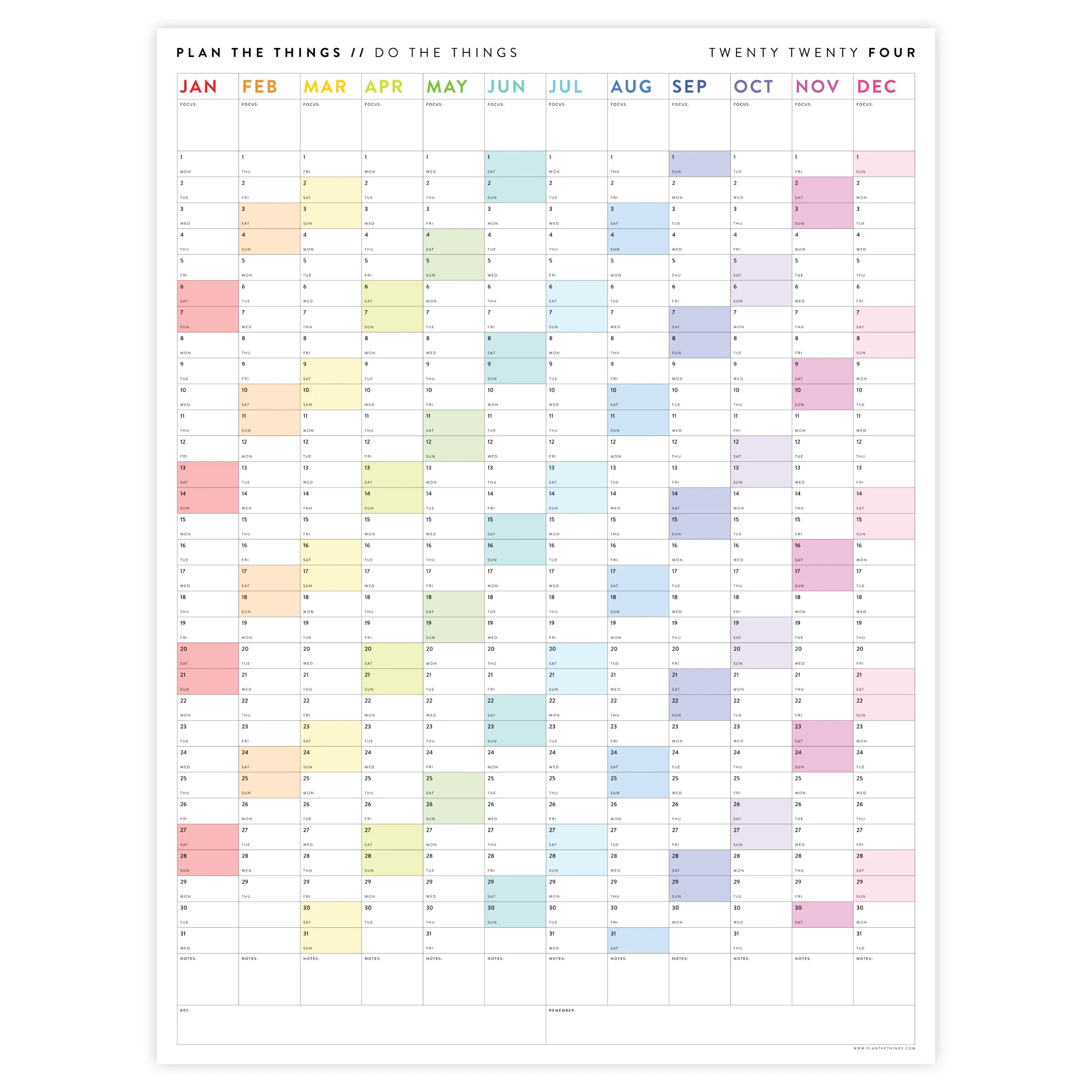 At A Glance 2024 Wall Calendar Printable Template Calendar