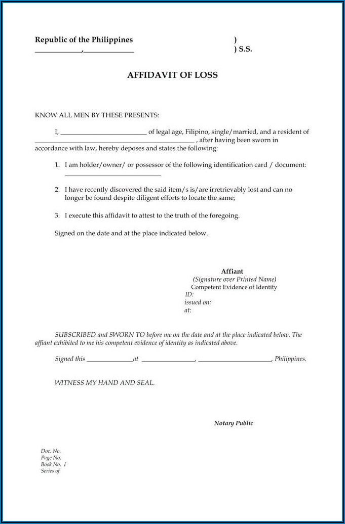 General Affidavit Template South Africa Template 2 Resume Examples