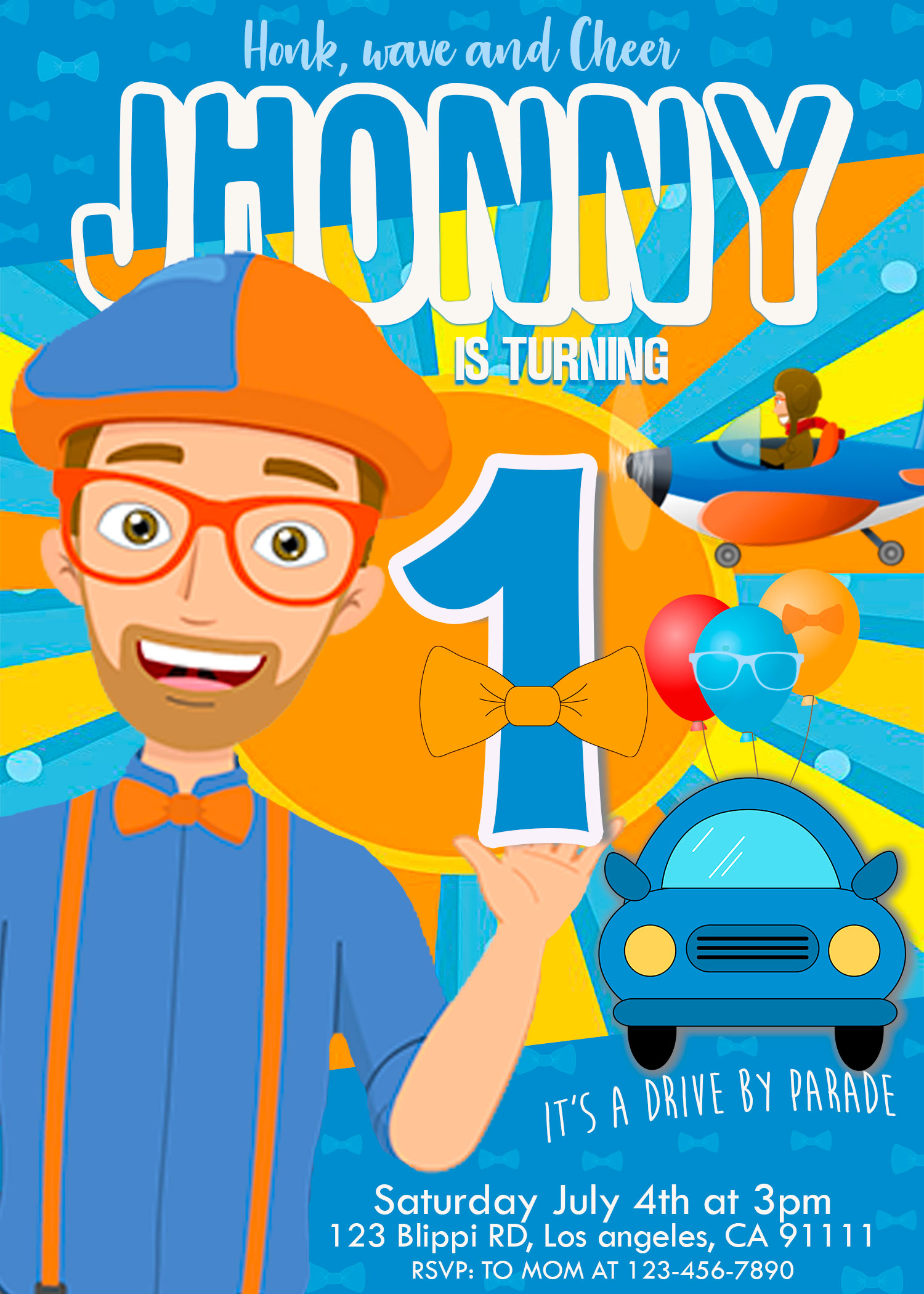 Blippi Invitation Template