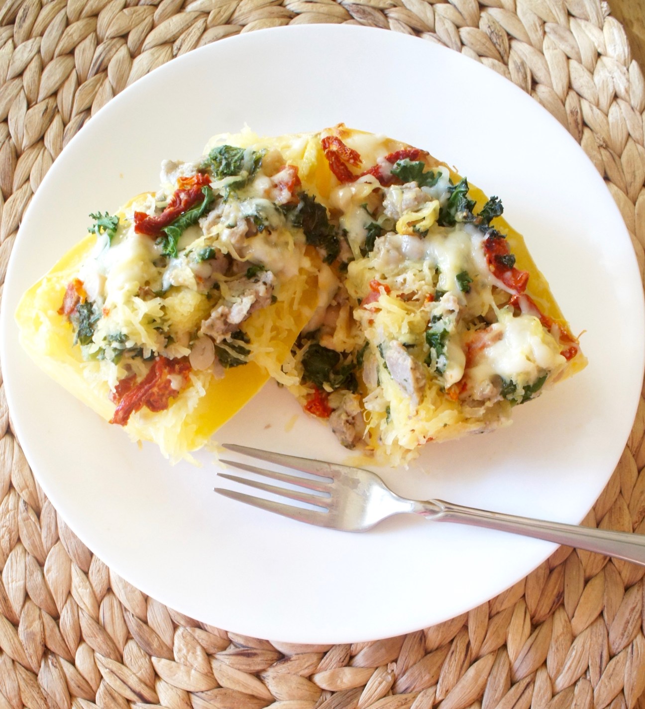 Twice Baked Spaghetti Squash With Sausage And Kale A Love Letter To Food