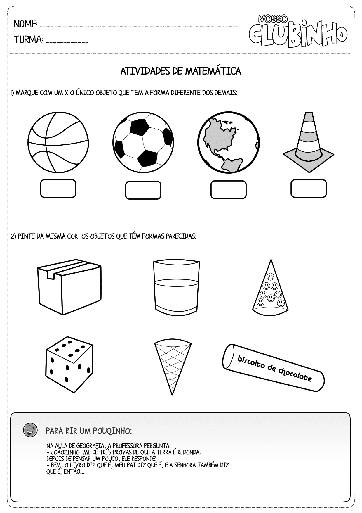 Atividade Com Figuras Geométricas Espaciais Modisedu