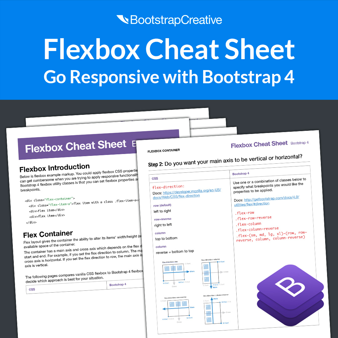 Flexbox Cheat Sheet And Bootstrap Flex Cheatsheet Free Pdf Download