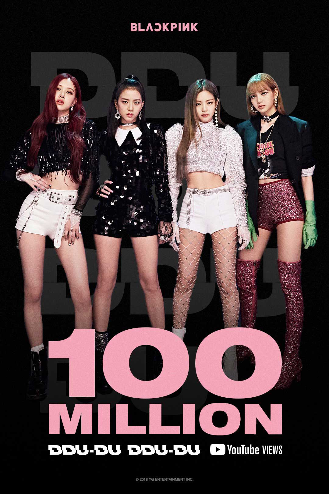 Blackpink Ddu Du Ddu Du 100 Million Youtube Views Poster