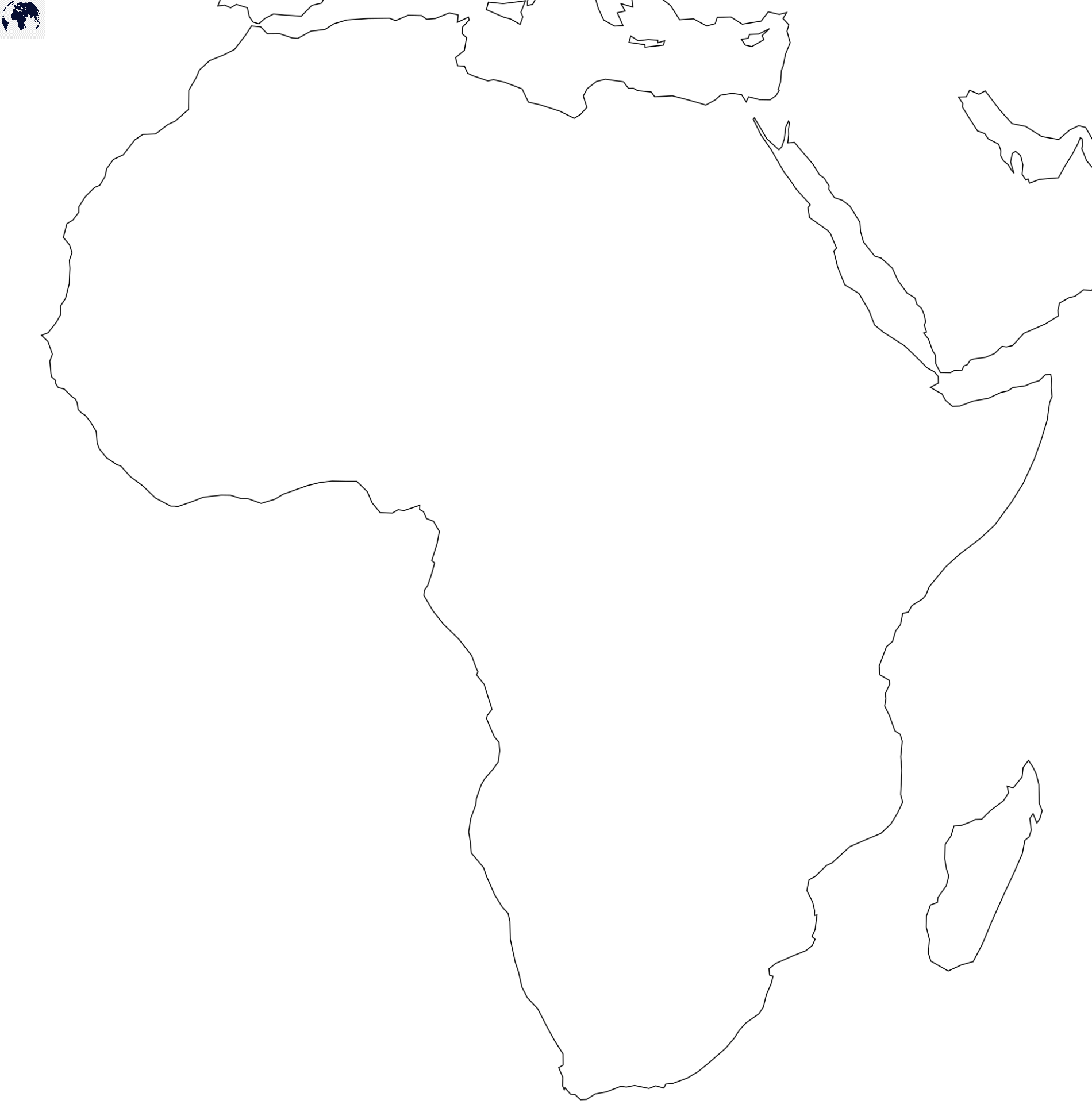 Printable Blank Africa Map It Is The Second Largest Continenet At