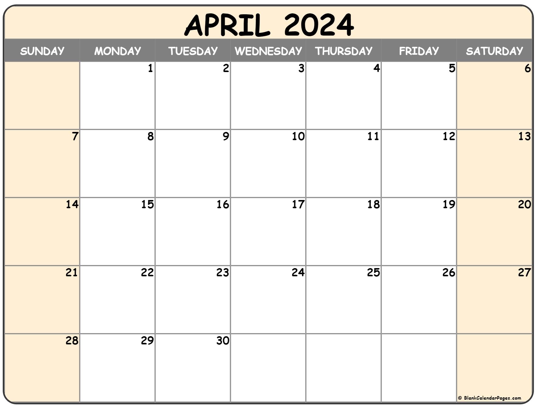 Fillable April 2023 Calendar Printable Word Searches