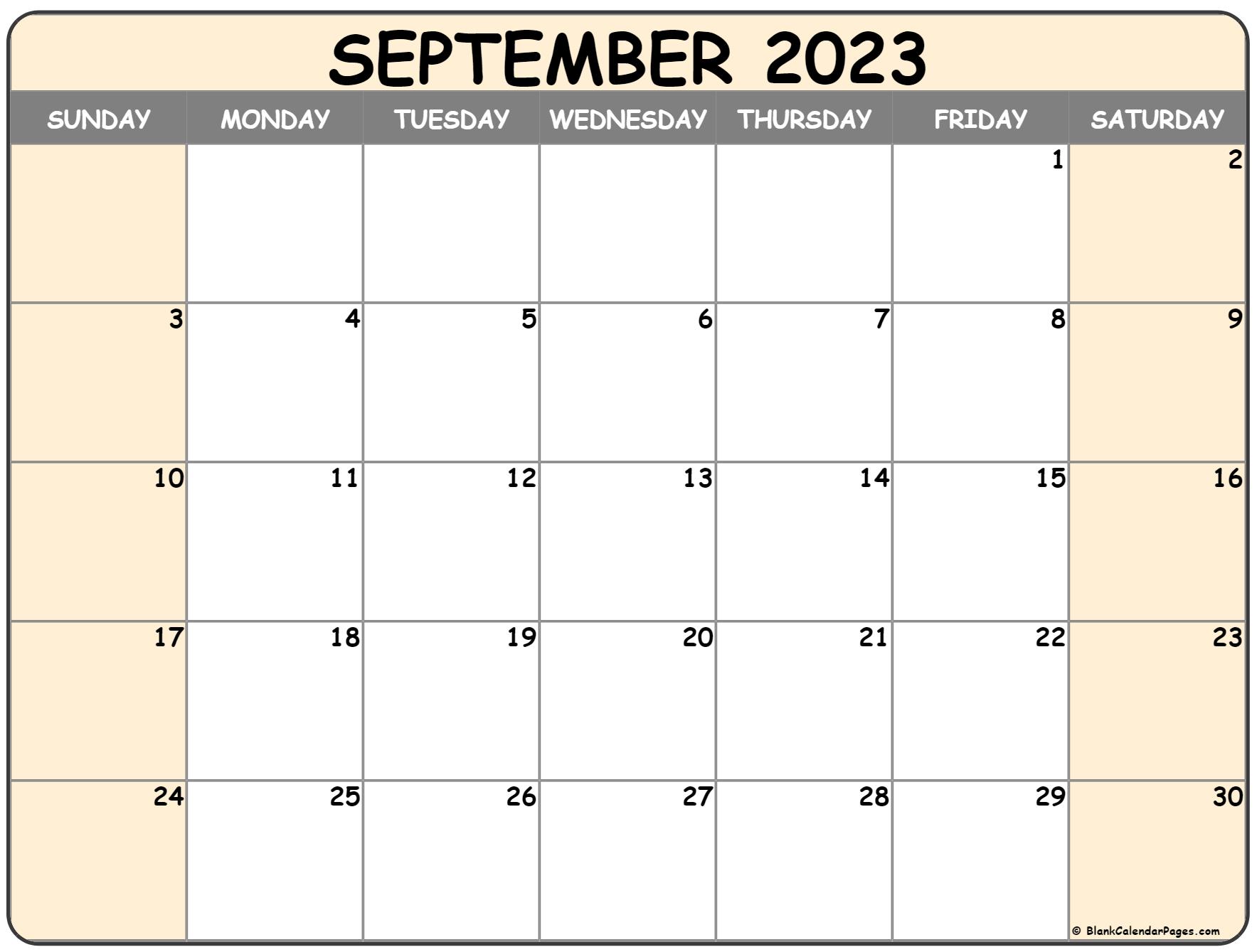 September Calendar Template