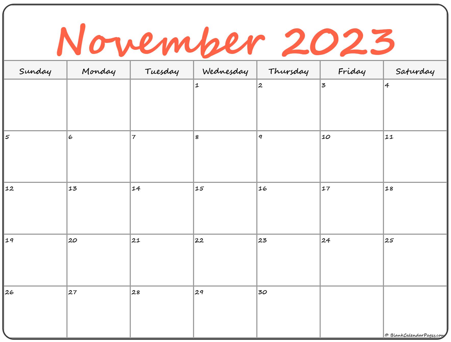 November 2023 Editable Calendar Printable And Enjoyable Learning