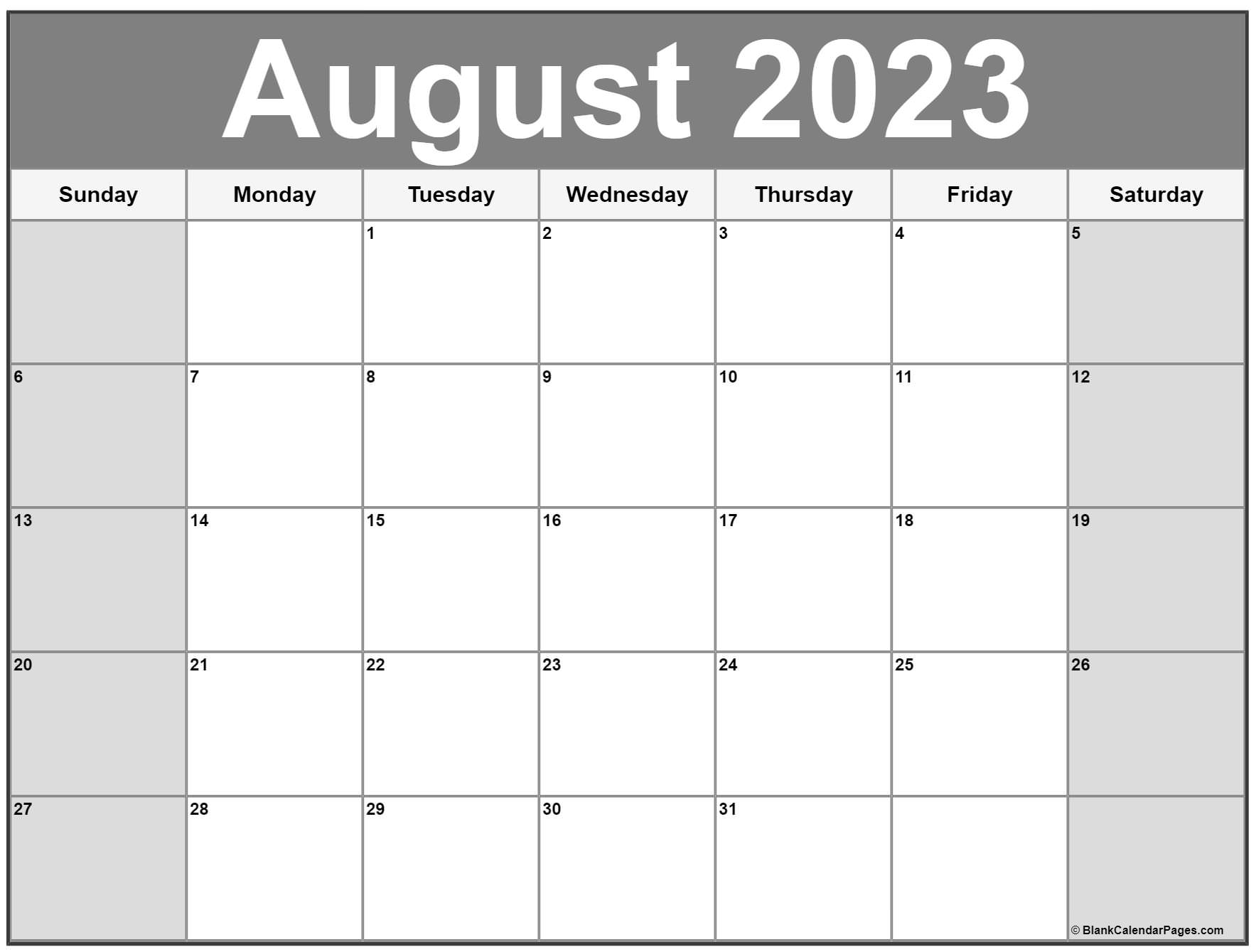Best August 2023 Calendar With Holidays 2022 Calendar With Holidays