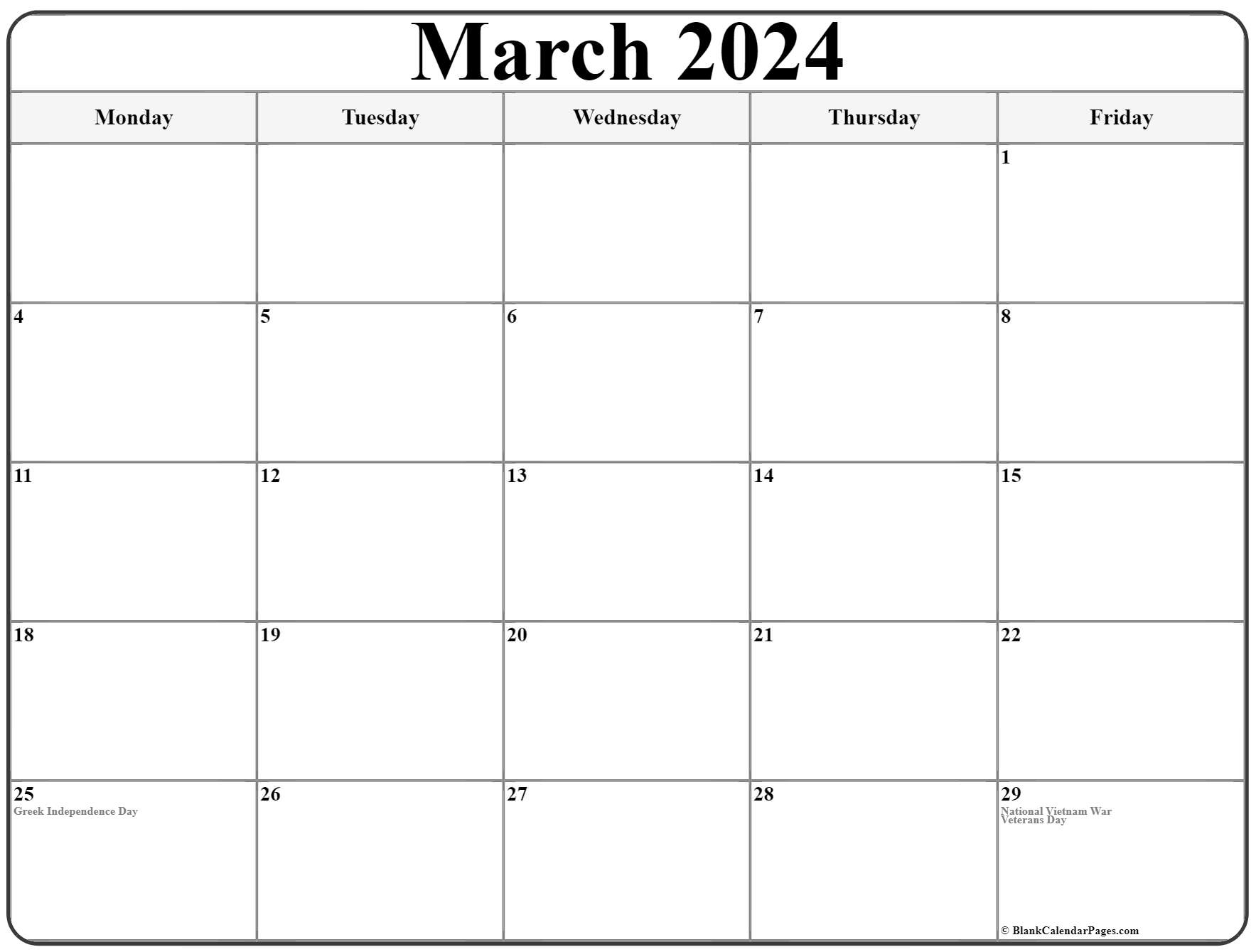 March 2023 Blank Calendar Printable Calendars At A Glance
