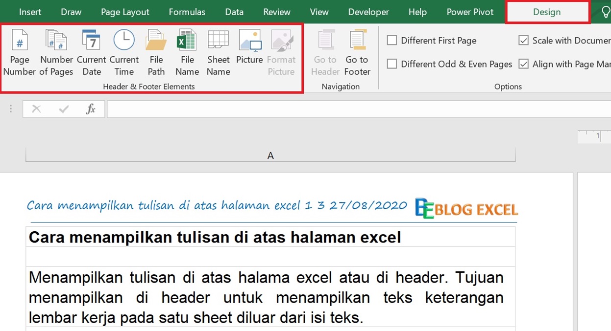 Cara Membuat Header Di Excel Tiap Halaman Hongkoong