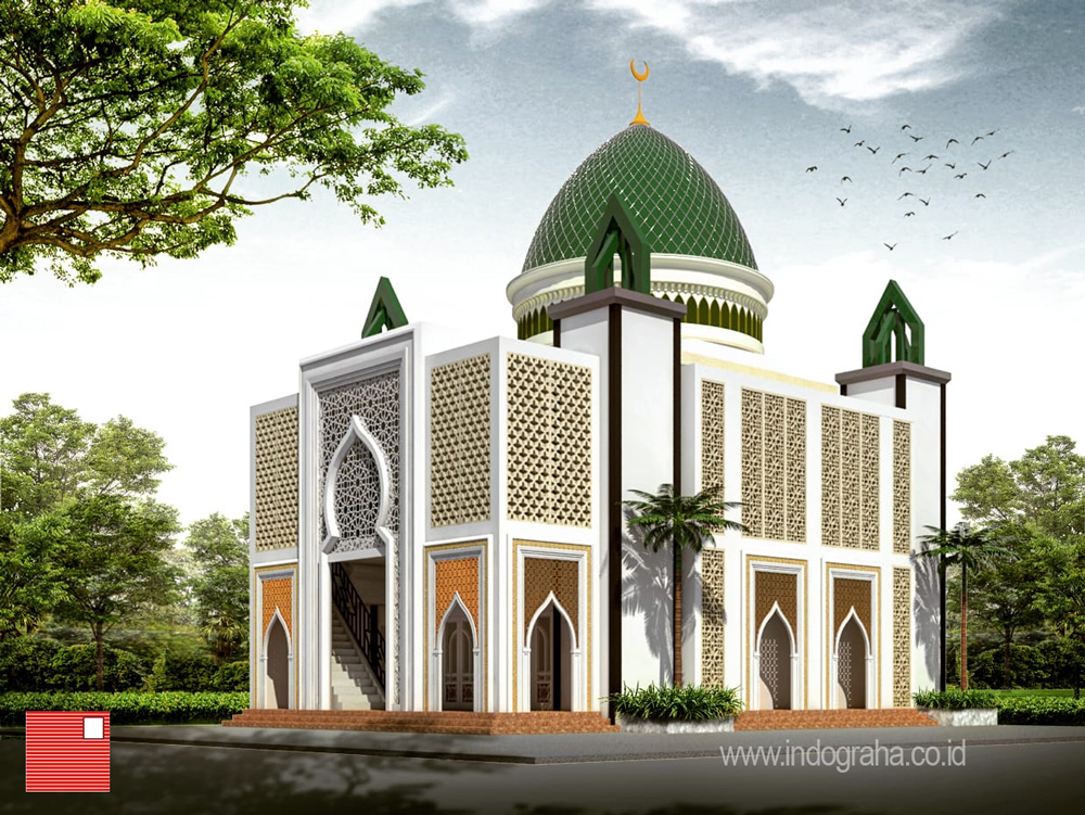 Petunjuk Desain Masjid 2 Lantai Sederhana Gambar Desain Arsitek