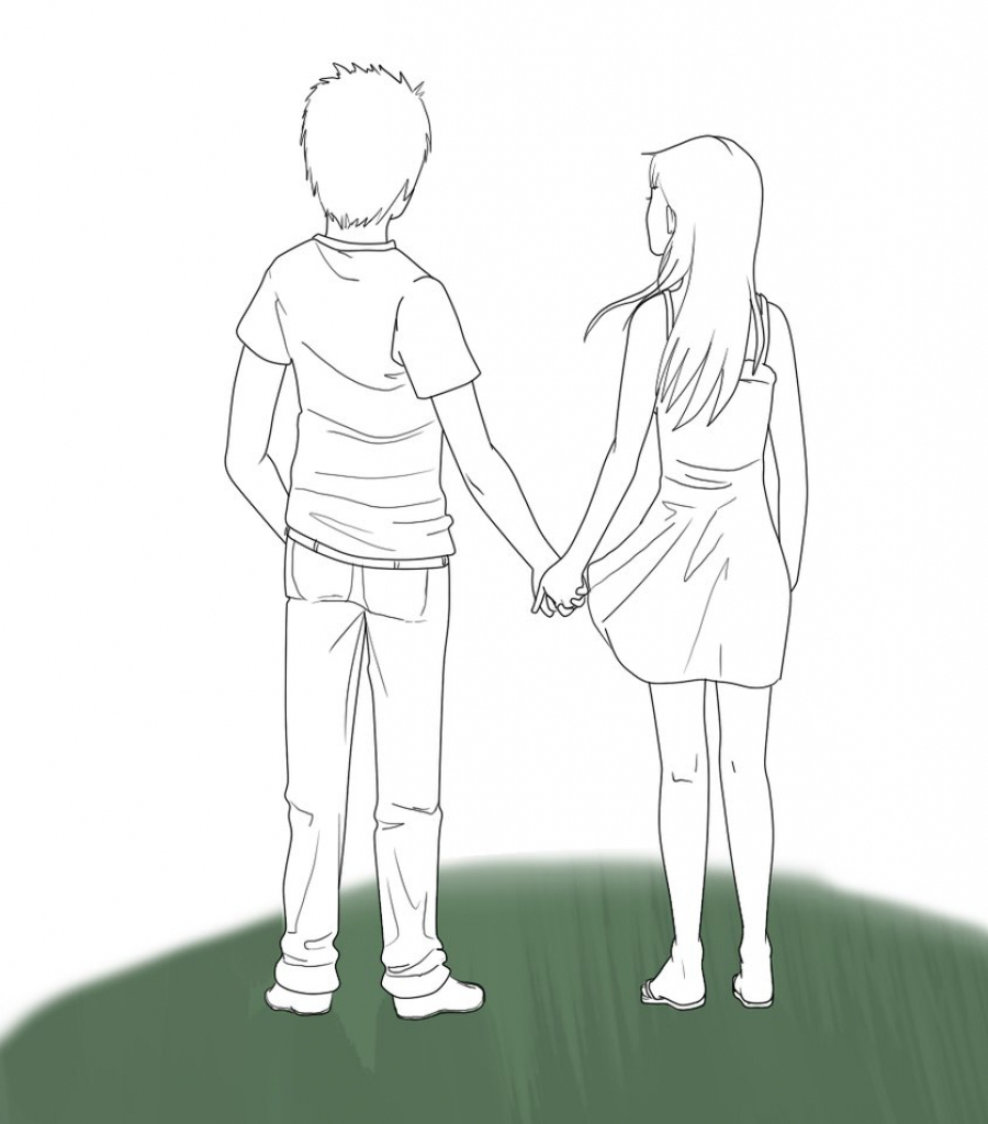 How To Draw Couple Holding Hands At Drawing Tutorials