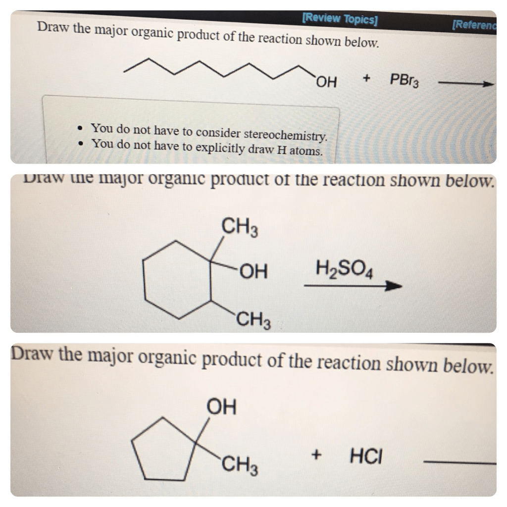 Draw The Major Organic Product For The Following Reaction