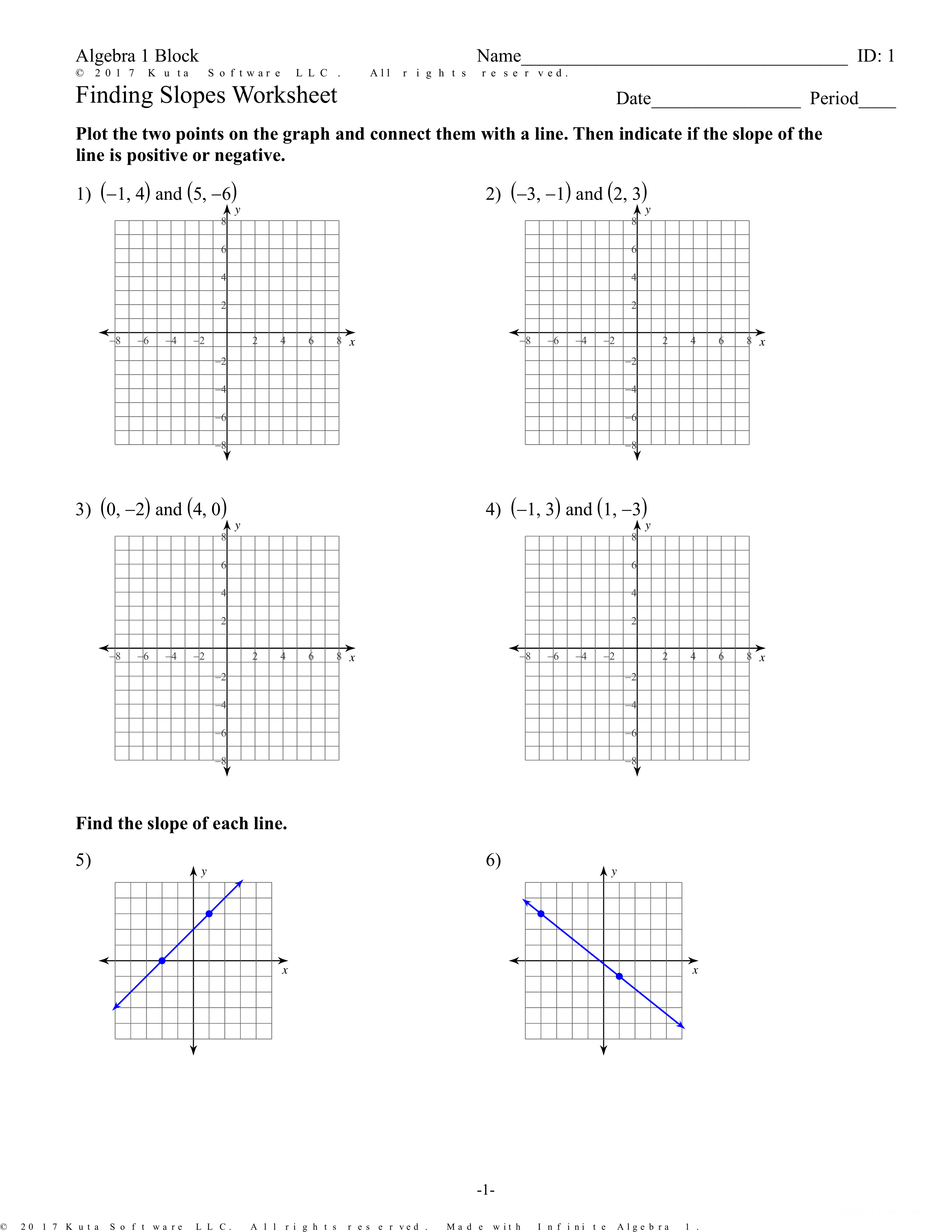 Finding The Slope From A Graph Worksheet Printable Word Searches