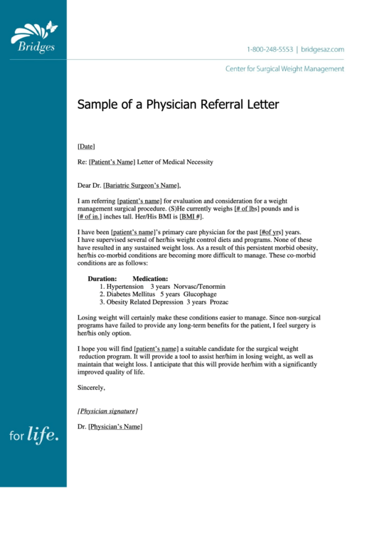 Medical Referral Letter Template