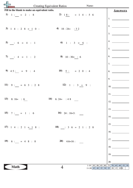 20 Equivalent Ratios Worksheet Worksheets Decoomo