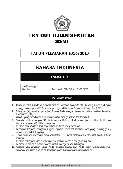 Soal Usp Bahasa Indonesia Kelas 12 Pdf Satu Trik