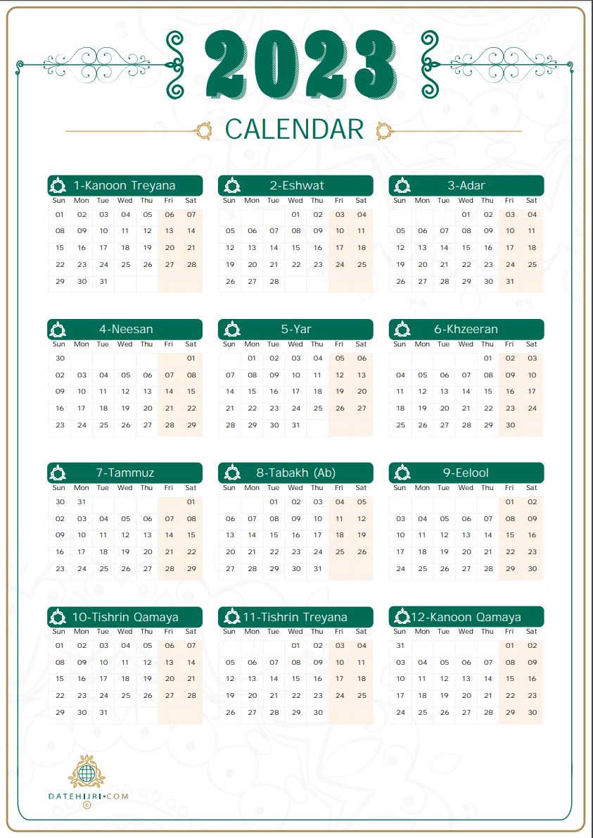 Hijri Calendar 2024 Printable Word Searches