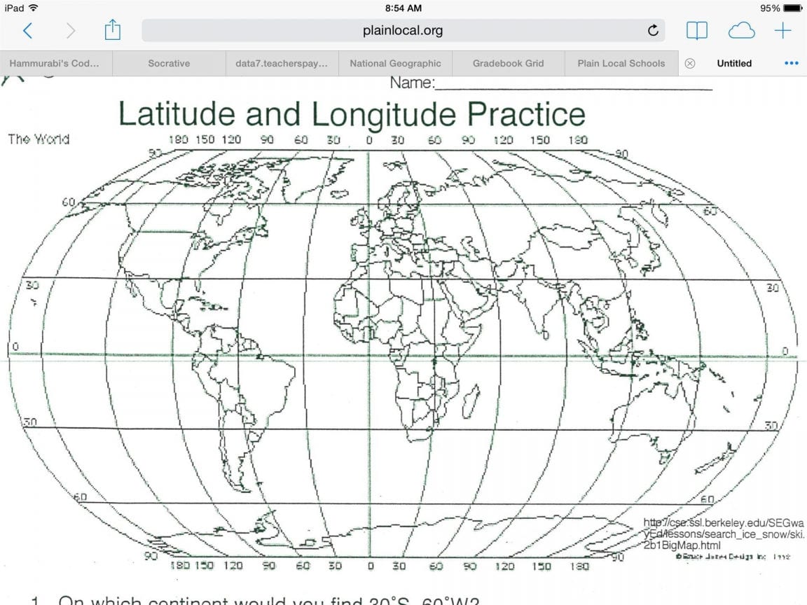 Latitude And Longitude Practice Worksheets