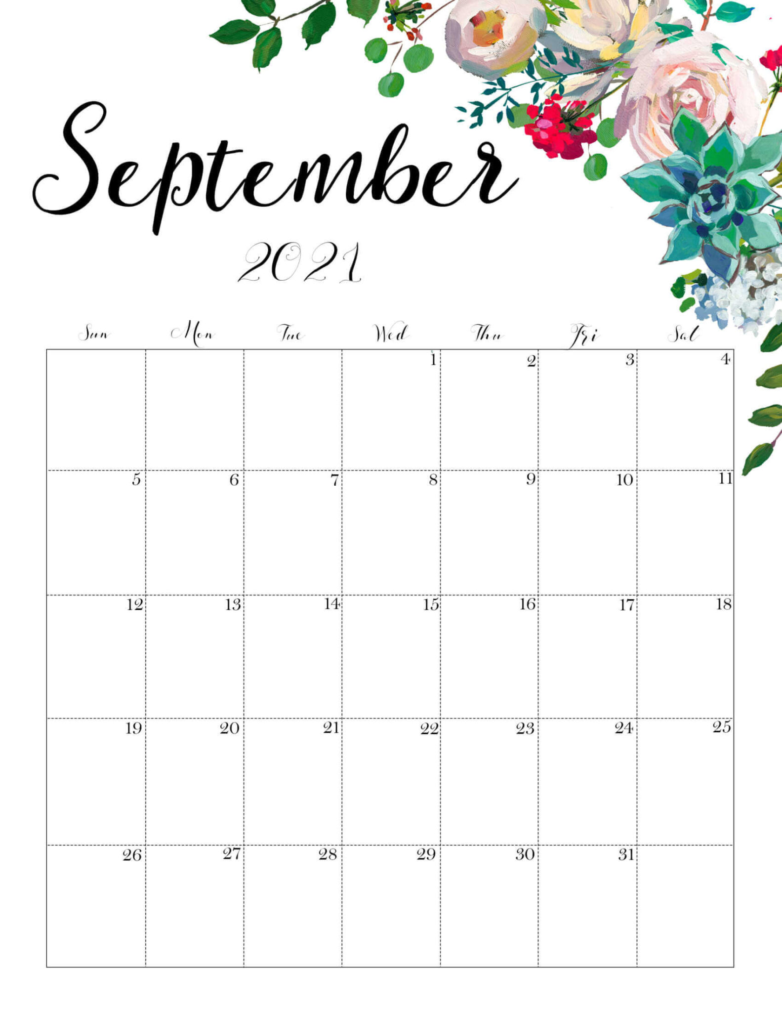 Free September Calender Printable Calendars At A Glance