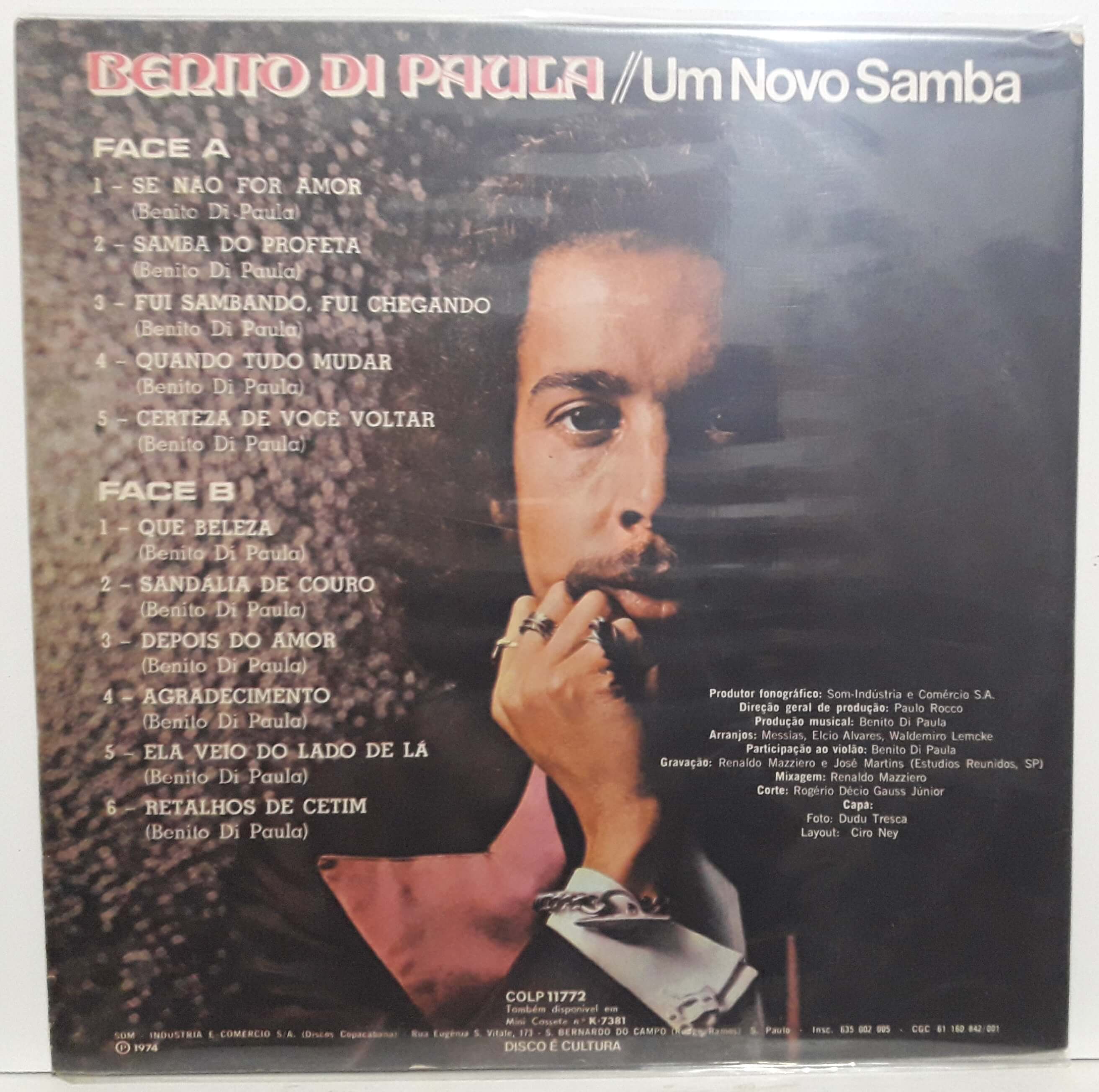 Benito De Paula Um Novo Samba 1974 Copacabana D Vinil Loja