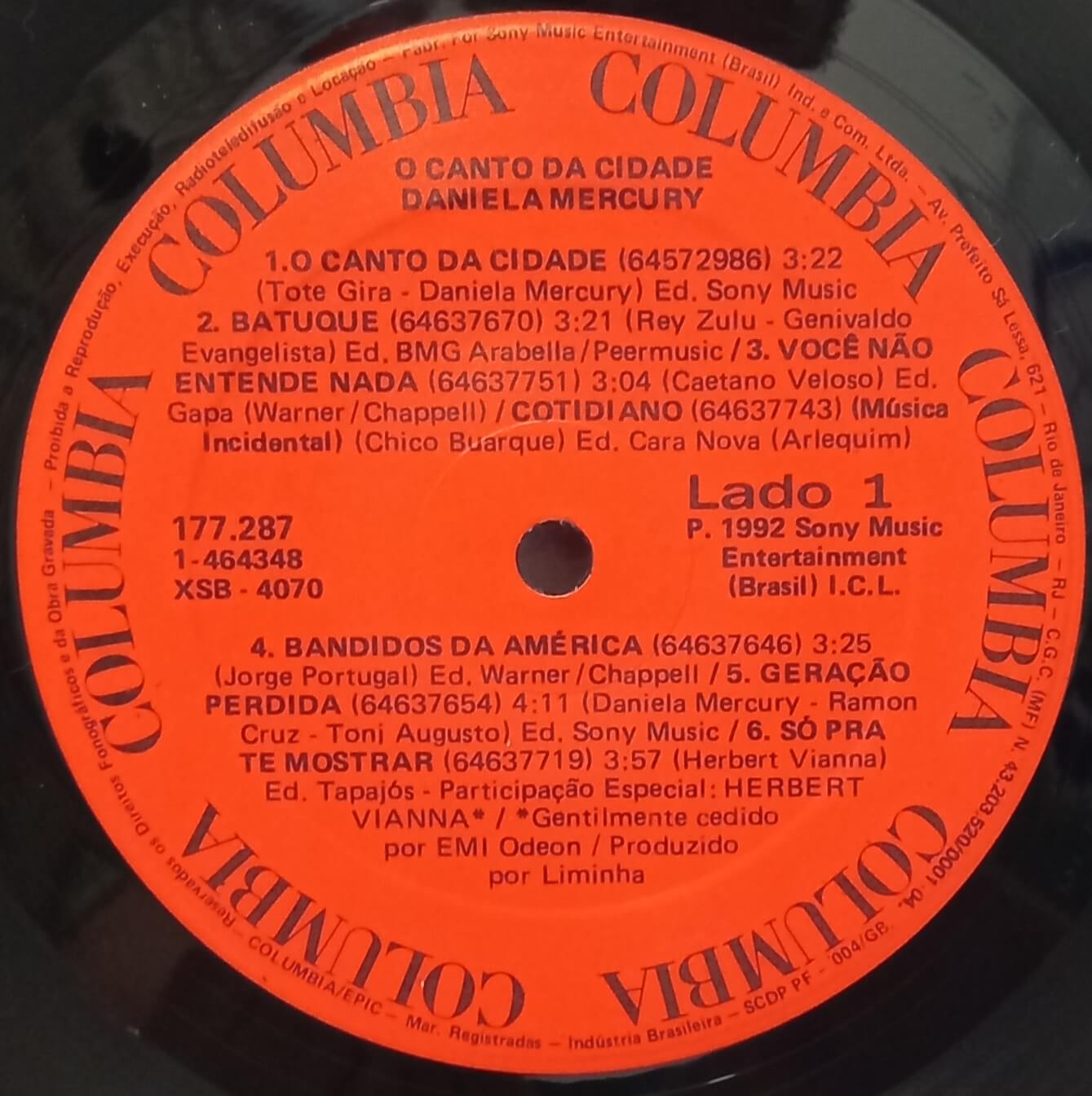 Daniela Mercury Canto Da Cidade 1992 Columbia D Vinil Loja