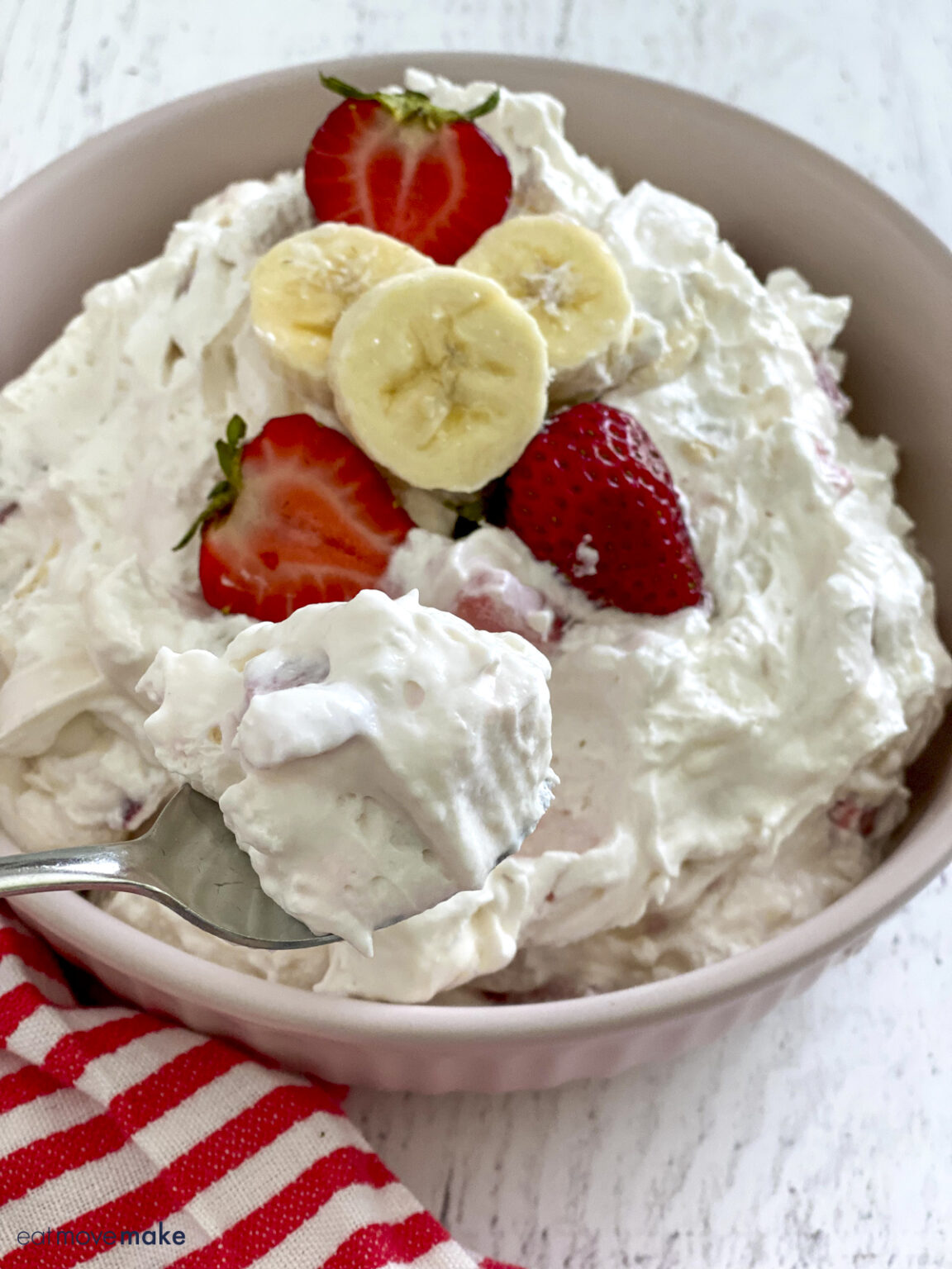 Strawberry Banana Cheesecake Salad Eat Move Make