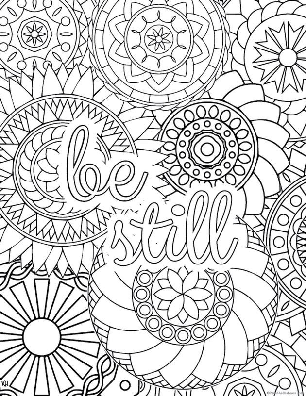 Get This Printable Adult Coloring Pages Quotes Be Still