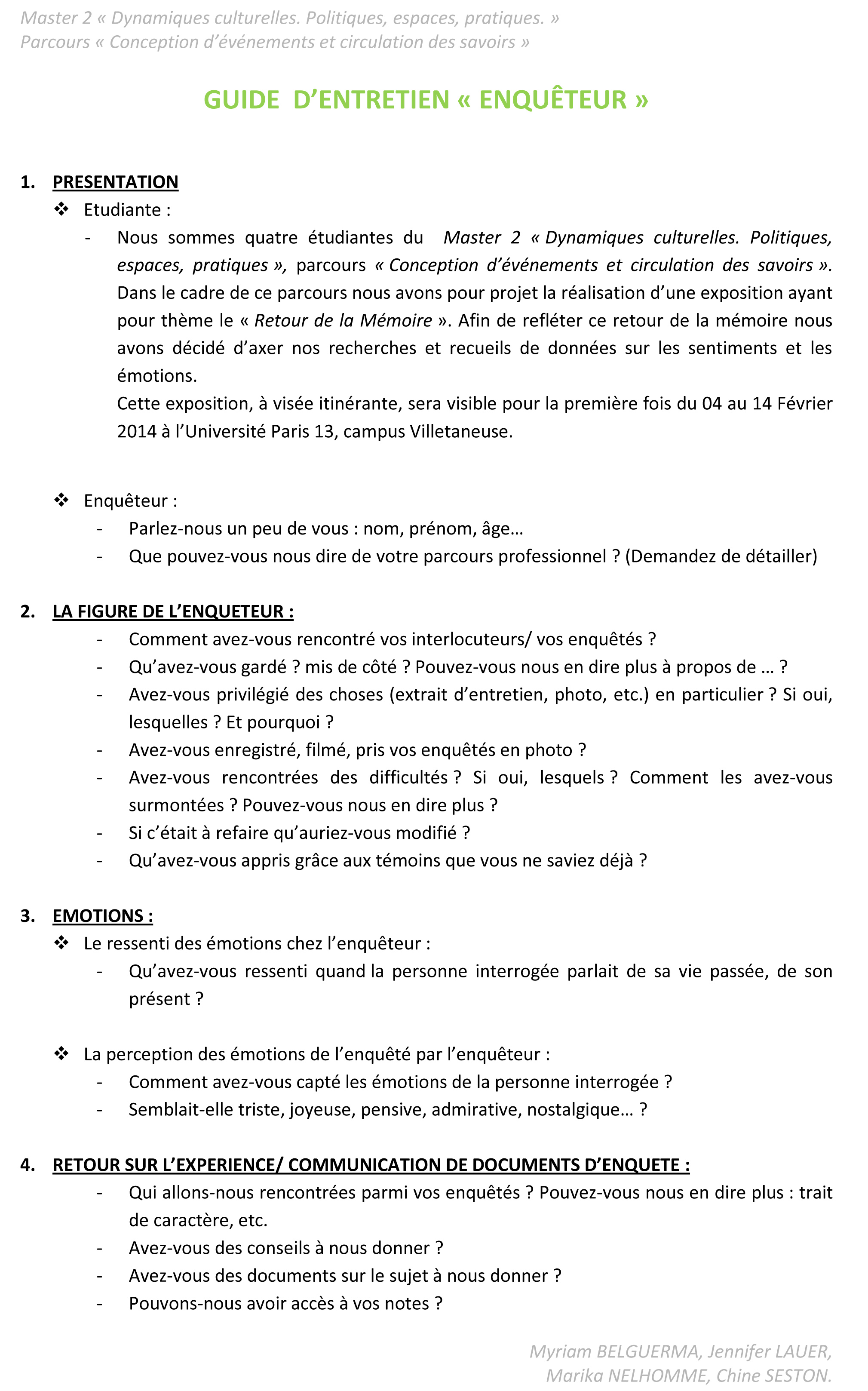 Le Guide Dentretien Semi Directif Une Introduction Divers Exemples