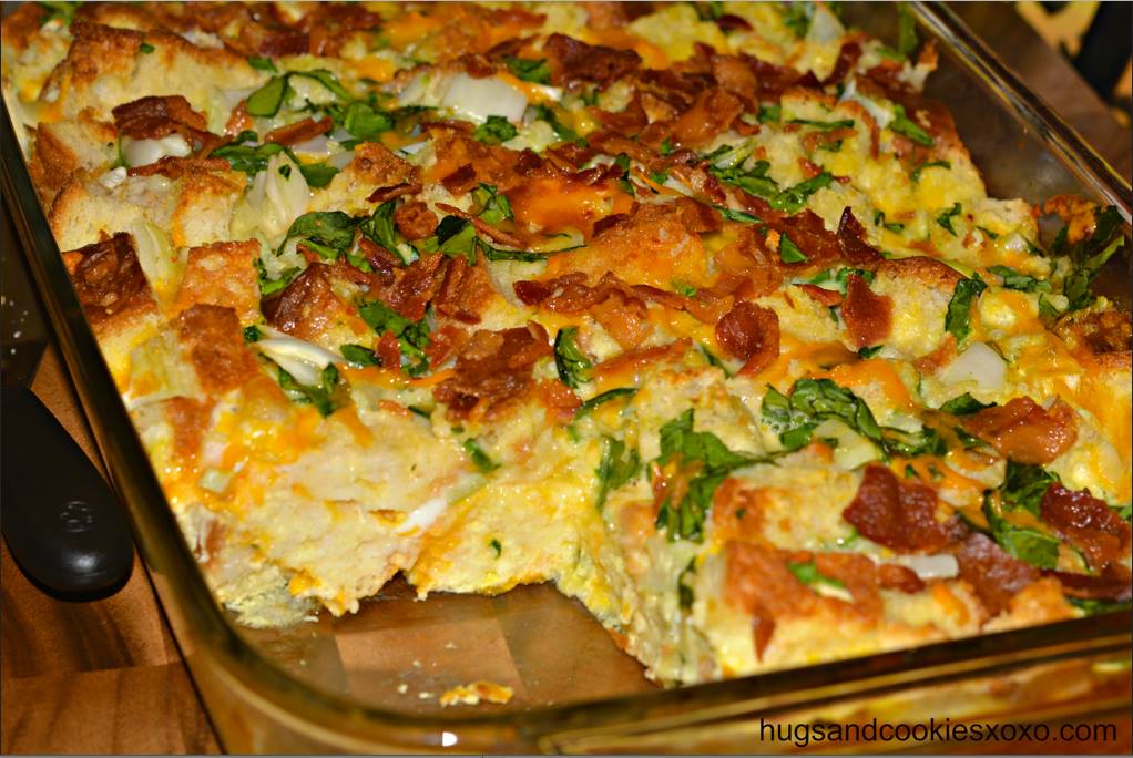 Bacon Egg Cheese And Spinach Breakfast Casserole Food And Everything